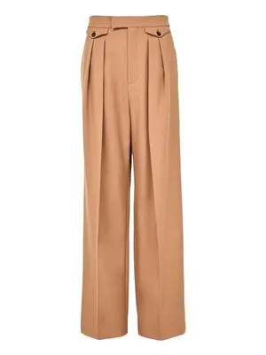 Chloé Straight Pleated Pants - Nude