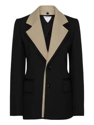 Bottega Veneta Single-breasted Long-sleeved Suit Jacket - Black