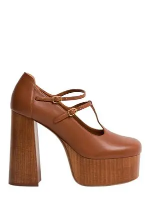 Chloé Loti Platform Pumps - Brown