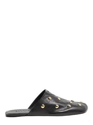 Chloé Studded Leather Mules - Black
