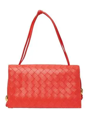 Bottega Veneta Woven Shoulder Bag - Red