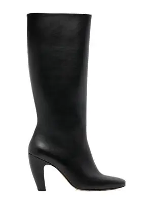 Bottega Veneta Knee High Zip Up Boots - Black