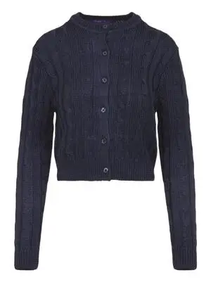 Ralph Lauren Cable Knit Cropped Cardigan - Navy