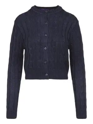 Ralph Lauren Cable Knit Cropped Cardigan - Navy