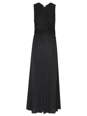 Bottega Veneta Sleeveless V-neck Maxi Dress - Black