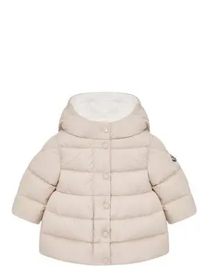 Moncler Charlotte Hooded Long Down Jacket - Light Beige