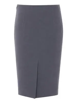 Miu Miu Stretch Poplin Skirt - Gray