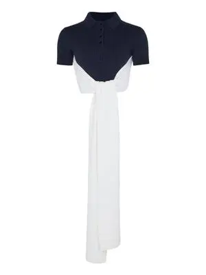 Loewe Fitted Short-sleeve Polo Top With Draped Back - White