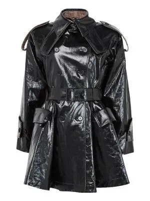 Chloé Coated Linen Coat - Black