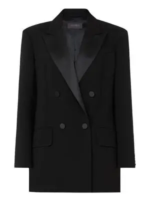 Max Mara Double-breasted Lightweight Cady Blazer - Black