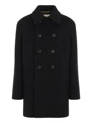 Saint Laurent Double-breasted Coat - Black