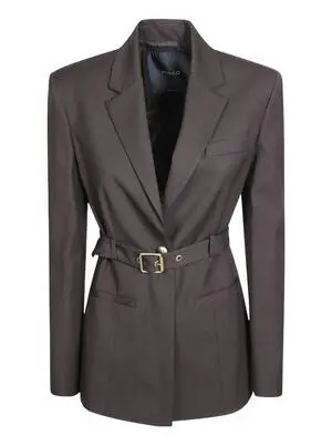 Pinko Belted Jacket - Brown