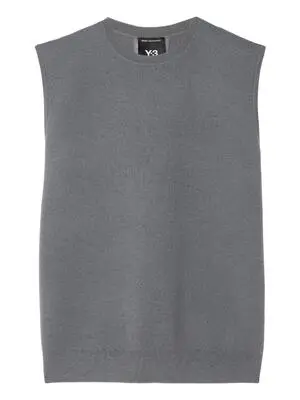 ADIDAS ORIGINALS Round-neck Knitted Vest - Gray