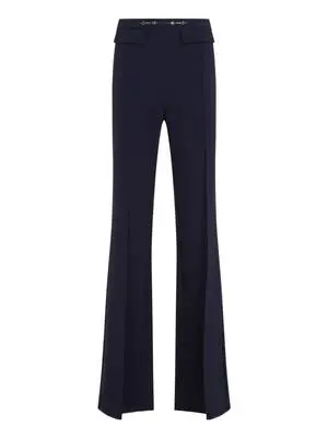 Elisabetta Franchi Double-layer Stretch Crêpe Trousers - Navy Blue