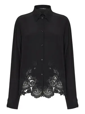 ERMANNO SCERVINO Ermanno Scervino Long Sleeve Lace Trim Shirt