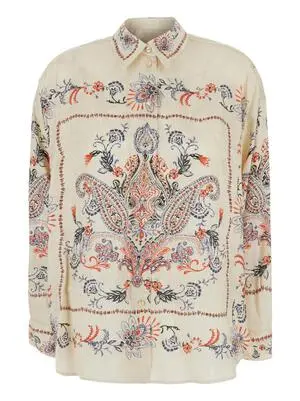 Momoni Paisley Print Button-up Shirt - White