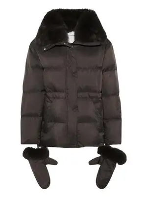 YVES SALOMON Long-sleeved Down Jacket - Brown