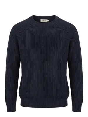 Altea Round Neck Ribbed Sweater - Navy
