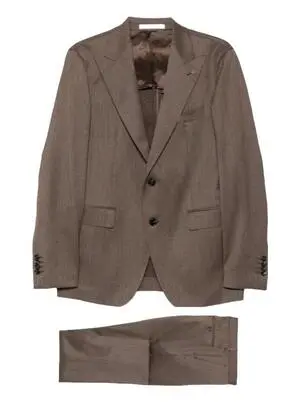 Tagliatore Peak-lapels Wool Suit - Green