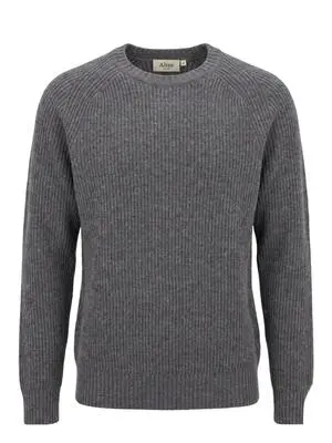 Altea Ribbed Round Neck Jumper - Medium Gray