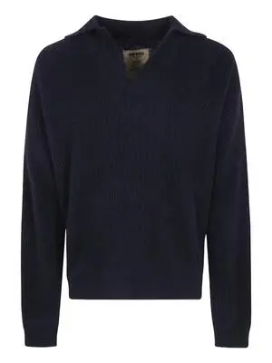 UMA WANG Long-sleeve Polo Shirt - Black