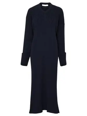 THE ROW V-neck Long Dress - Black