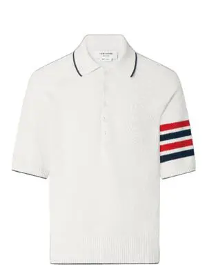 Thom Browne Short Sleeve 4-bar Polo Shirt - White
