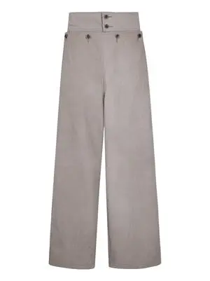 UMA WANG Button-up Wide Leg Trousers - Beige