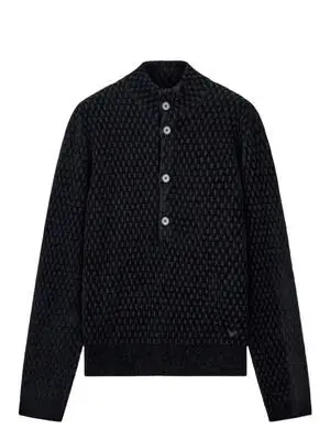Emporio Armani Long-sleeve Stand-collar Pullover - Black