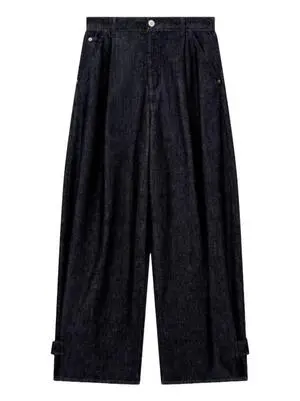 Emporio Armani Wide Leg Relaxed Fit Jeans In Rinse Denim - Blue