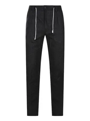 Eleventy Eleventy Drawstring Slim Pants Black