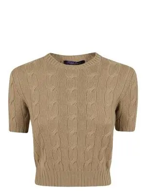RALPH LAUREN Ralph Lauren Cable Knit Short Sleeve Sweater