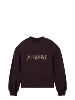 Armani Exchange Armani Exchange Stretch Viscose Scuba Sweatshirt Brown