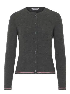 Thom Browne Ribbed Knit Cardigan With Button Closure - Grey