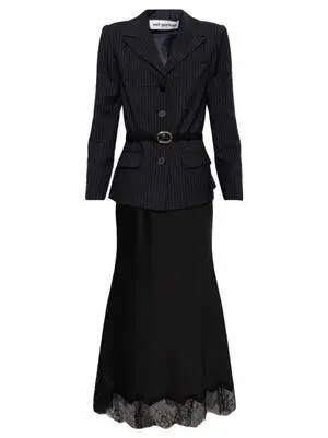 SELF-PORTRAIT Tailored Blazer Satin Midi Dress
