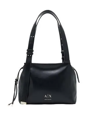 Armani Exchange Logo-plaque Adjustable-strap Shoulder Bag - Black
