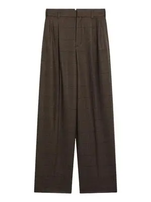 Loro Piana LORO PIANA Straight Leg Plaid Trousers Brown