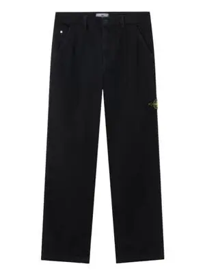 STONE ISLAND Loose-fit Chino Trousers With Snap Pockets
