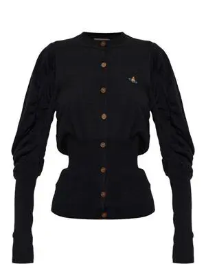 VIVIENNE WESTWOOD Eli Ruched-sleeve Cardigan - Black