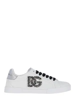 Dolce & Gabbana Dolce Gabbana Portofino Dg Logo Patch Sneakers - White