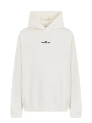 MAISON MARGIELA Inverted Logo Hoodie - White