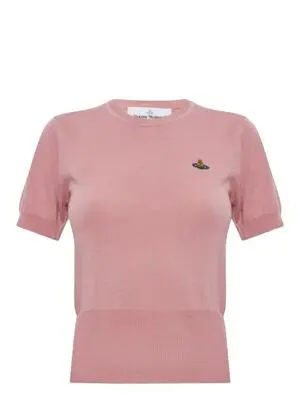 VIVIENNE WESTWOOD Short Sleeve Crew Neck Sweater - Pink