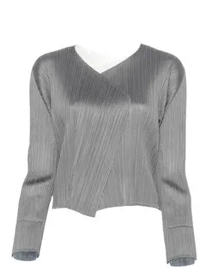 Issey Miyake Grey Pleated Long-sleeve Jacket - Gray
