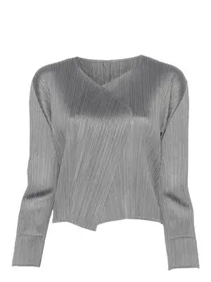 Issey Miyake Grey Pleated Long-sleeve Jacket - Gray