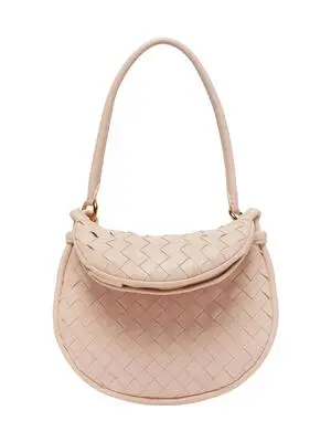 Bottega Veneta Mini Woven Shoulder Bag - Nude