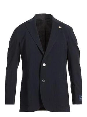 TOMBOLINI Man Blazer Midnight Blue Size 40 Virgin Wool, Polyester, Polyamide, Elastane