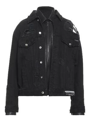 Dolce & Gabbana Distressed Denim Trucker Jacket With Leather Accents - Black