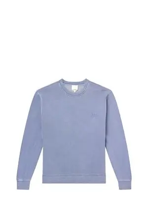 A.p.c. Fernando Logo-print Cotton-jersey Sweatshirt - Blue