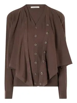 LEMAIRE Wool-blend Cardigan With Trompe-l'ail Detailing - Brown