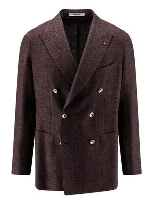 Tagliatore Virgin Wool And Silk Blazer - Brown